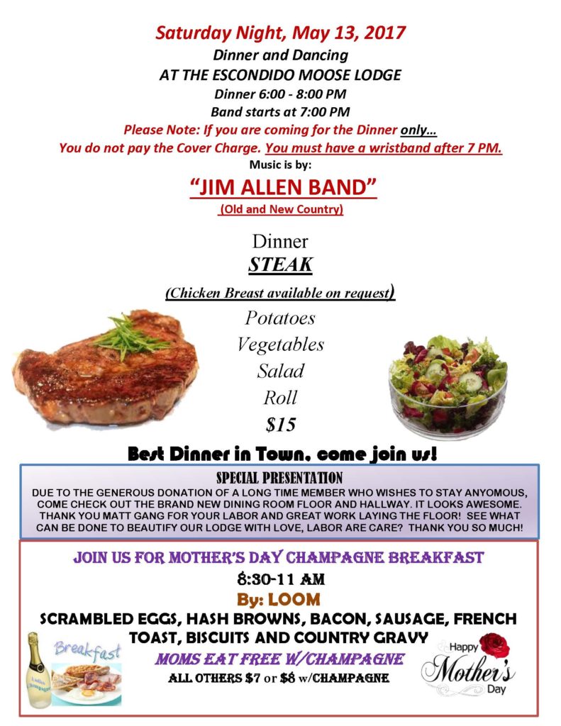 MOOSE Friday Night Announcement 05122017 - Moose 1874